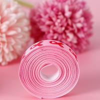 China Wired Burlap Ribbon for Wreath Decoration MSD 50mm Custom Pink and White Satin Printed Ribbons for sale