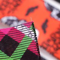China 2.5 inch Halloween Wire Edged Burlap Ribbons Width 2 1/2'' Funny Pattern For Wrapping for sale