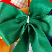 China MSD Ribbon Manufacturers Handmade Polyester Christmas Ribbon Small Bow With Small Bell Decoration for sale