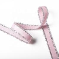 China Solid Color Polyester Silver Purl Grosgrain Fringe Ribbon for DIY Craft Projects for sale
