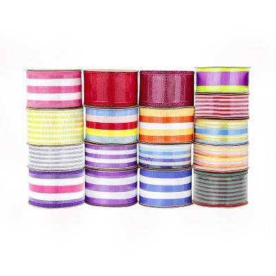 China Festival Celebrate MSD Wire Edge Colorful Ribbon for Christmas Day and Valentine's Day for sale