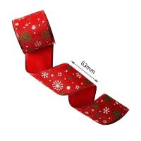 China Printed Wired Burlap Ribbons Customized for Christmas Gifts by MSD Ribbon 2.5 Inch for sale