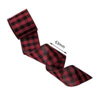 China Printed Wired Burlap Ribbons Customized for Christmas Gifts by MSD Ribbon 2.5 Inch for sale