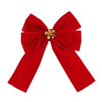 China Floral Style Red Velvet Christmas Decoration Ribbon Bows for Wreath and Tree Display for sale