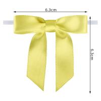 China Gift Decoration Satin Ribbon Bow with Twist Tie Elastic Loop Printed All Occasion for sale