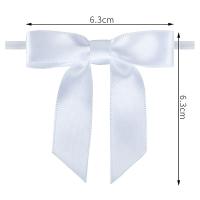 China Gift Decoration Satin Ribbon Bow with Twist Tie Elastic Loop Printed All Occasion for sale