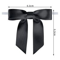China Gift Decoration Satin Ribbon Bow with Twist Tie Elastic Loop Printed All Occasion for sale