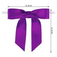 China Gift Decoration Satin Ribbon Bow with Twist Tie Elastic Loop Printed All Occasion for sale