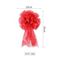 China Polyester MSD Ribbon Premade Big Red Organza Ribbon Bow With Wired Edge Gift Wrapping In Bulk for sale