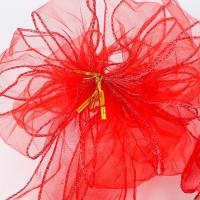 China Polyester MSD Ribbon Premade Big Red Organza Ribbon Bow With Wired Edge Gift Wrapping In Bulk for sale