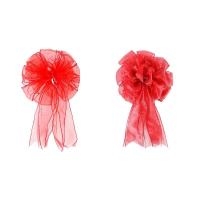 China Polyester MSD Ribbon Premade Big Red Organza Ribbon Bow With Wired Edge Gift Wrapping In Bulk for sale