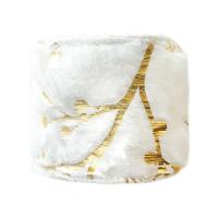 China 2023 Style Christmas Craft Ribbon Custom Plush Wire Edge Ribbon with Gold Printing for sale