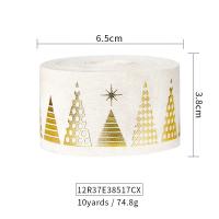 China DIY Crafts Must-Have MSD 100yards Natural Cotton Christmas Ribbon with Gold Printed for sale