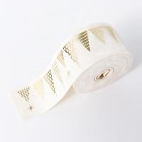 China DIY Crafts Must-Have MSD 100yards Natural Cotton Christmas Ribbon with Gold Printed for sale