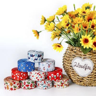 China OEM ODM Supported 25mm 100 Yards Thermal Transfer Printed Ribbon for Christmas Wrapping for sale