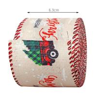 China 2.5 Inch Vintage Red Truck Christmas Wired Edge Ribbons for Fabric Christmas Wrapping for sale