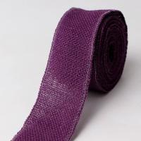 China 63mm Red Wire Burlap Ribbon for Christmas Party Decorations and Favors for sale