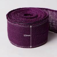 China 63mm Red Wire Burlap Ribbon for Christmas Party Decorations and Favors for sale