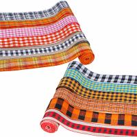 China Fabric Type Burlap Christmas Buffalo Plaid Wired Edge Ribbon Multi-Color Plaid Ribbon for sale