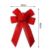 China Handmade burlap ribbon bow for creating festive and beautiful Christmas wreaths for sale