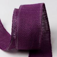 China 63mm Red Wire Burlap Ribbon for Christmas Party Decorations and Favors for sale