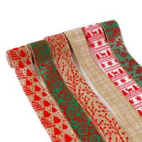China Double Face Style MSD 6.3cm Wire Edge Natural Jute Burlap Ribbon Rolls for Christmas Gift Wrapping Decoration for sale
