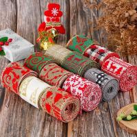 China Double Face Style MSD 6.3cm Wire Edge Natural Jute Burlap Ribbon Rolls for Christmas Gift Wrapping Decoration for sale