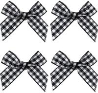 China Ribbon Bow Style Mini Gingham 4*4cm Craft Ribbon Bows for Customer Requirements for sale