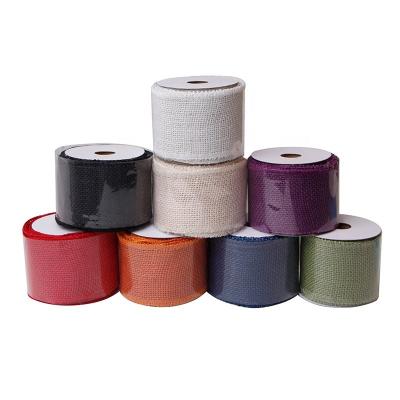 China 2.5 Inch Christmas Wired Burlap Ribbon Support OEM ODM for Holiday Decoration from MSD for sale