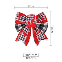 China 15cm*15cm MSD Ribbon Pretied Wired Edge Christmas Ribbon Bow With Christmas Design For Decoration for sale