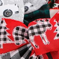 China 15cm*15cm MSD Ribbon Pretied Wired Edge Christmas Ribbon Bow With Christmas Design For Decoration for sale