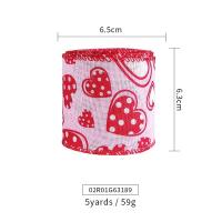 China Love Pattern Printed Pink Burlap Ribbons for DIY Craft Wedding Party Decoration Design for sale