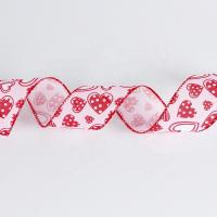 China Love Pattern Printed Pink Burlap Ribbons for DIY Craft Wedding Party Decoration Design for sale