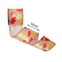 China 2 1/2'' Width Recyled Red and Gold Wired Edge Merry Christmas Ribbon for Tree Decoration for sale