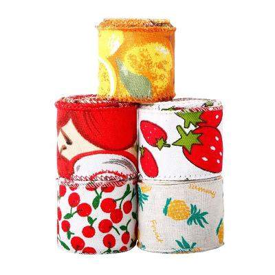 China Wired Burlap Ribbon Embellishment for Spring Decoration Wired Linen Ribbon for sale