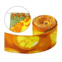 China Wired Burlap Ribbon Embellishment for Spring Decoration Wired Linen Ribbon for sale