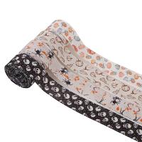 China Autumn Fall Wired Fabric Ribbon for Craft Wrapping Recycled Burlap Polyester Fall Day for sale