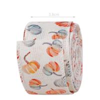 China Autumn Fall Wired Fabric Ribbon for Craft Wrapping Recycled Burlap Polyester Fall Day for sale