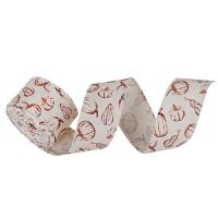 China Autumn Fall Wired Fabric Ribbon for Craft Wrapping Recycled Burlap Polyester Fall Day for sale
