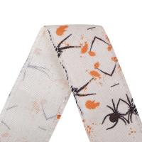 China Autumn Fall Wired Fabric Ribbon for Craft Wrapping Recycled Burlap Polyester Fall Day for sale
