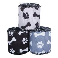 China DIY Wrapping Crafts Decoration Ribbon with Customized Paw Pattern 2.5 Inch Wired Edge for sale