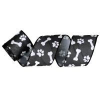 China DIY Wrapping Crafts Decoration Ribbon with Customized Paw Pattern 2.5 Inch Wired Edge for sale