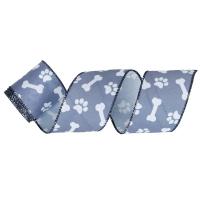 China DIY Wrapping Crafts Decoration Ribbon with Customized Paw Pattern 2.5 Inch Wired Edge for sale