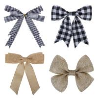 China Rustic Jute Ribbon Bow Ornaments for Wedding Party Decorations 18cm*23cm Occasion Summer for sale