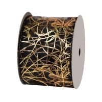 China Unique Bat and Spider Design Organza Ribbon Wired Style for Halloween Gift for sale