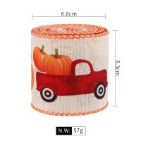China MSD Fall Wired Edge Ribbons 2.5 Inch Burlap Autumn Ribbon for Thanksgiving Day Ribbon for sale