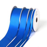 China 16mm Double Face Blue Satin Ribbon in Solid Color for Wedding Invitations for sale