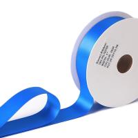 China 16mm Double Face Blue Satin Ribbon in Solid Color for Wedding Invitations for sale