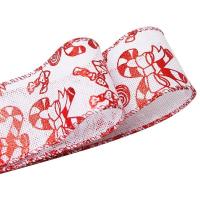China Christmas Iron Wire Decoration Ribbon in 63mm Size with Wired Burlap Design for sale