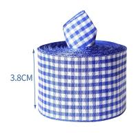 China Polyester Gingham Ribbon 38mm Wide Plaid Ribbon for Gift Wrapping Hair Bows and Craft for sale